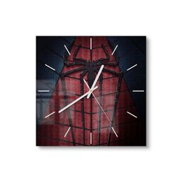 DEQORI Wanduhr 'Spider-Man Nahaufnahme' (Glas Glasuhr modern Wand Uhr Design Küchenuhr)