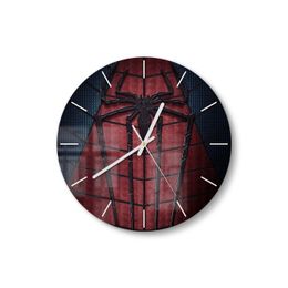 DEQORI Wanduhr 'Spider-Man Nahaufnahme' (Glas Glasuhr modern Wand Uhr Design Küchenuhr)