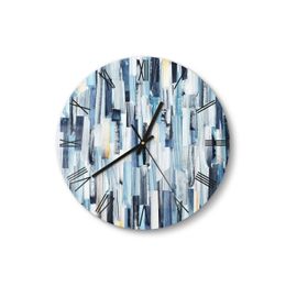 DEQORI Wanduhr 'Vertikales Streifendesign' (Glas Glasuhr modern Wand Uhr Design Küchenuhr)
