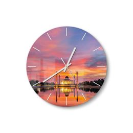 DEQORI Wanduhr 'Moschee im Abendpanorama' (Glas Glasuhr modern Wand Uhr Design Küchenuhr)