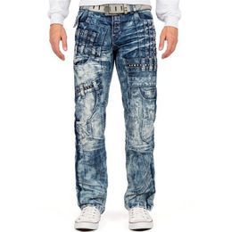 KOSMO LUPO 5-Pocket-Jeans Auffällige Herren Hose BA-KM8004 mit Nieten und Ziernähten