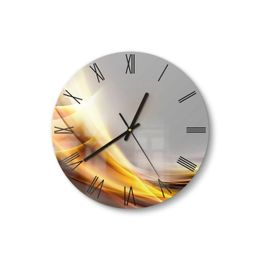 DEQORI Wanduhr 'Glänzende Lichtreflexe' (Glas Glasuhr modern Wand Uhr Design Küchenuhr)