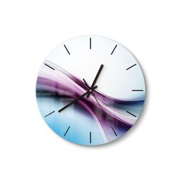 DEQORI Wanduhr 'Wellenförmiger Farbfluss' (Glas Glasuhr modern Wand Uhr Design Küchenuhr)