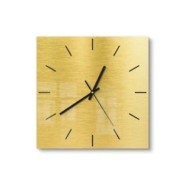 DEQORI Wanduhr 'Gebürstete Goldoberfläche' (Glas Glasuhr modern Wand Uhr Design Küchenuhr)