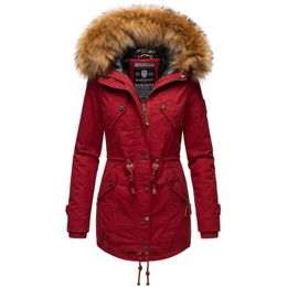 Marikoo Damen Wintermantel stylischer Winterparka mit abnehmbarem Kunstfell Laviva Princess