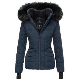 Navahoo Damen hochwertige Steppjacke Winterjacke mit edler Kunstfell- Kapuze Adele