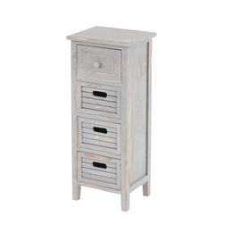 MCW Kommode H18, Schubladenschrank Schrank, 4 Schubladen, 74x30x25cm Shabby-Look Vintage ~ grau