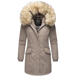 Navahoo Damen stylischer Wintermantel Winterparka mit Kunstfell-Kapuze Cristal