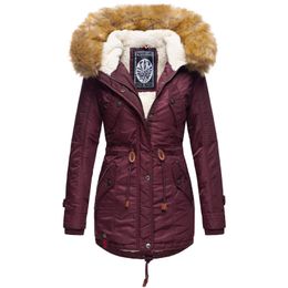 Navahoo Damen Hochwertiger Wintermantel Winterparka mit großem Kunstfell La Viva