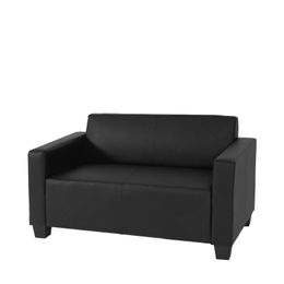 MCW 2er Sofa Couch Moncalieri Loungesofa Kunstleder ~ schwarz