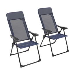 Juskys Campingstuhl 2er Set Torri - Rückenlehne verstellbar, leicht - Camping Stühle Blau