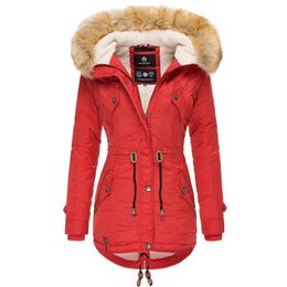 Navahoo Damen Hochwertiger Wintermantel Winterparka mit gro&szlig;em Kunstfell La Viva