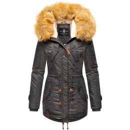 Navahoo Damen Hochwertiger Wintermantel Winterparka mit großem Kunstfell La Viva