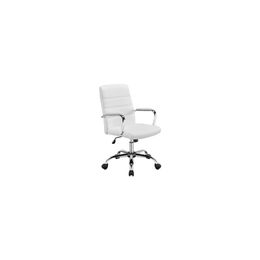 Yaheetech Bürostuhl Drehstuhl Arbeitshocker mit Armlehnen Bürohocker auf Rollen mit Rückenlehne Chefsessel Belastbar bis 130kg Weiß