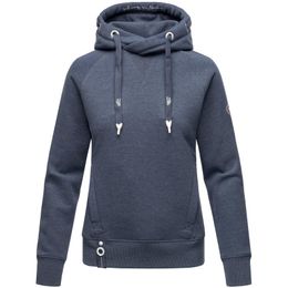 Navahoo Damen Kapuzensweatshirt Hoodie mit Kapuze & Breiten Tunnelzugkordeln Liebesm&auml;uschen