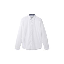 Tom Tailor Herren Hemd mit Kentkragen, weiß, Uni, Gr. XL