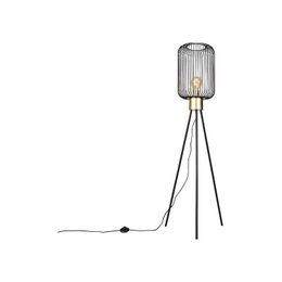 Qazqa - Design-Stehlampe schwarz mit Gold - Mayelle - Schwarz