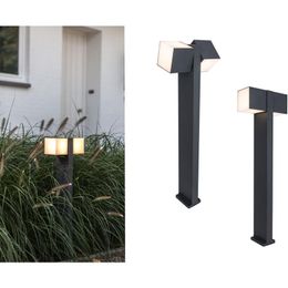 Lutec Hochwertiges LED Wegelampen 2er SET aus ALU mit 2 Lichtwürfel dreh & schwenkbar