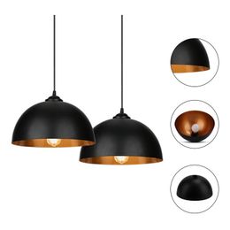 Swanew - 2x led Pendelleuchte Decken-Lampe Decke Hängelampe Industrial Beleuchtung - schwarz