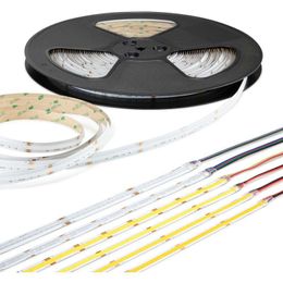 HEXIM - cob led Strip selbstklebend 1-15 Meter led Streifen IP20/65 3000K-6000K cct rgb: rgbw - 16 Millionen Farbkombinationen + Kaltweiß, 10 Meter