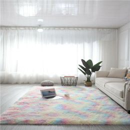 Sdlogal - Soft Area Rug Schlafzimmer Shaggy Teppich Zottige Teppiche Flauschige Bunte Batik Teppiche Carpet Neu Hellgrau 160 x230 cm - Rainbow Dégradé