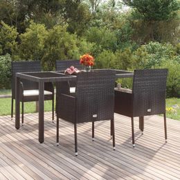 MAISONCHIC 4er Set Gartenstühle Gartensessel mit Kissen Stühle für Garten Terrasse Balkon Poly Rattan Schwarz DE26435