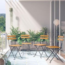 MAISONCHIC 4er Set Bistrostühle Klappbare Gartenstühle Stühle für Garten Terrasse Balkon Massivholz Akazie DE45806