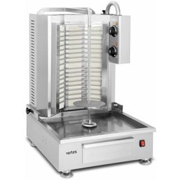 Dönergrill Gyrosgrill Vertikalgrill Elektrisch 4800W aus Edelstahl, 2 Keramik Heizzonen, Temperatur Stufenlos 50-300°C, 4 Anti Rutsch Gummifüße,