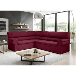 Furnix - Ecksofa lexy Schlaffunktion Bettkasten Couch Sofa Schlafsofa L-Form mh 59 Rot