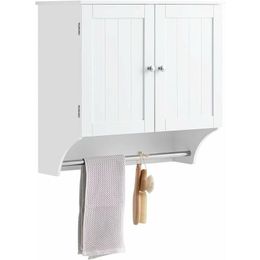 sobuy - BZR84-W Hängeschrank mit Türen Badschrank Wandschrank Badhängeschrank Küchenschrank Medizinschrank Badmöbel Weiß bht ca: 60x60x30cm