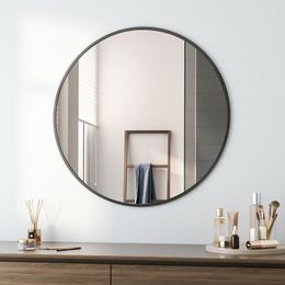 Boromal - Wandspiegel Rund Schwarz 50 cm Spiegel Bad Badspiegel Badezimmerspiegel 500mm