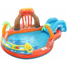 Wasser Spielcenter Lava Lagune 265 x 265 x 104 cm mit Zubehör - Mehrfarbig - Bestway