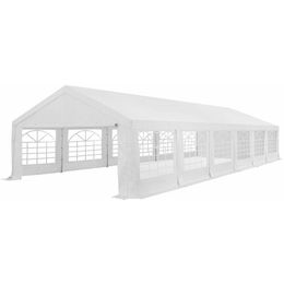 Partyzelt Gala 6 x 12 m - UV-Schutz Plane, flexible Seitenwände - Pavillon stabil, groß - Outdoor Party Garten - Zelt Festzelt Weiß - Juskys