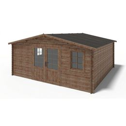 Gartenhaus aus holz 500 x 500 cm - Oberfläche 25,00m2 - mit 28mm Wandstärke - Imprägniert - inkl. Dachpappe - Farbe: braun - DOM596 Altanka DOM596