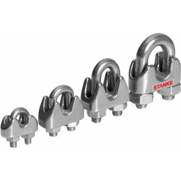 15x Seilklemme Bügelform aus Edelstahl Inox Größe 4 für 4 mm Drahtseile Rostfrei Seilverbinder - Seilwerk Stanke