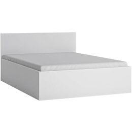 Lomadox Bett Doppelbett 140 cm mit aufklappbarem Lattenrost in weiß FORTALEZA-129, b/h/t ca. 146,6/85,3/206,2 cm - weiß
