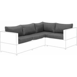 Beliani Set Kissenbezüge Dunkelgrau Polyester Gartenmöbel Gartensofa - Grau