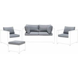 Beliani - Set Kissenbezüge für Loungeset Grau Polyester 4-Sitzer Gartenset Sitz- und Rückenkissenbezüge Gartenmöbel Gartensessel Gartensofa - Grau