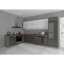 Küchen Preisbombe - Küche Bianca Ecke iv 210x330 Küchenzeile Hochglanz Grau Weiss Küchenblock Grey