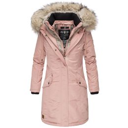 Navahoo Damen Warmer Wintermantel Winterparka mit Kunstfell-Kapuze Daylight