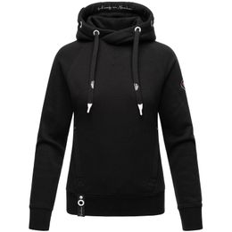 Navahoo Damen Kapuzensweatshirt Hoodie mit Kapuze & Breiten Tunnelzugkordeln Liebesmäuschen