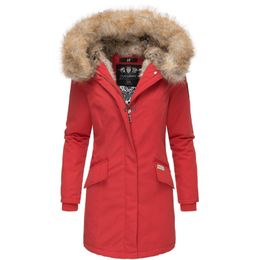 Navahoo Damen stylischer Wintermantel Winterparka mit Kunstfell-Kapuze Cristal