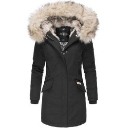 Navahoo Damen stylischer Wintermantel Winterparka mit Kunstfell-Kapuze Cristal