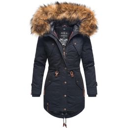 Marikoo Damen Wintermantel stylischer Winterparka mit abnehmbarem Kunstfell Laviva Princess