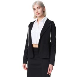 PM SELECTED Damen Kurzblazer Sportliches Sakko Business Hoodie Blazer mit Kapuze - Reverskragen & Zugband PM21