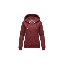 Navahoo Damen Kapuzensweatshirt Sportlicher Zip-Hoodie mit Dicken Tunnelzugkordeln Engelshaar