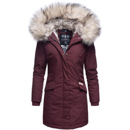 Navahoo Damen stylischer Wintermantel Winterparka mit Kunstfell-Kapuze Cristal