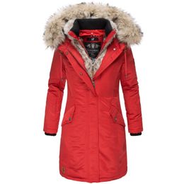 Navahoo Damen Warmer Wintermantel Winterparka mit Kunstfell-Kapuze Daylight