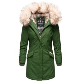 Navahoo Damen stylischer Wintermantel Winterparka mit Kunstfell-Kapuze Cristal