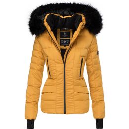 Navahoo Damen hochwertige Steppjacke Winterjacke mit edler Kunstfell- Kapuze Adele